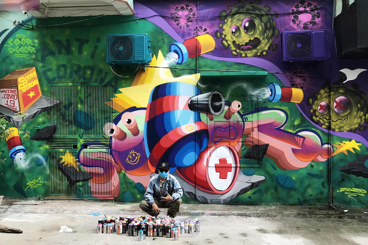 Chùm tác phẩm nghệ thuật Graffiti độc đáo với chủ đề "Chung tay đánh ...