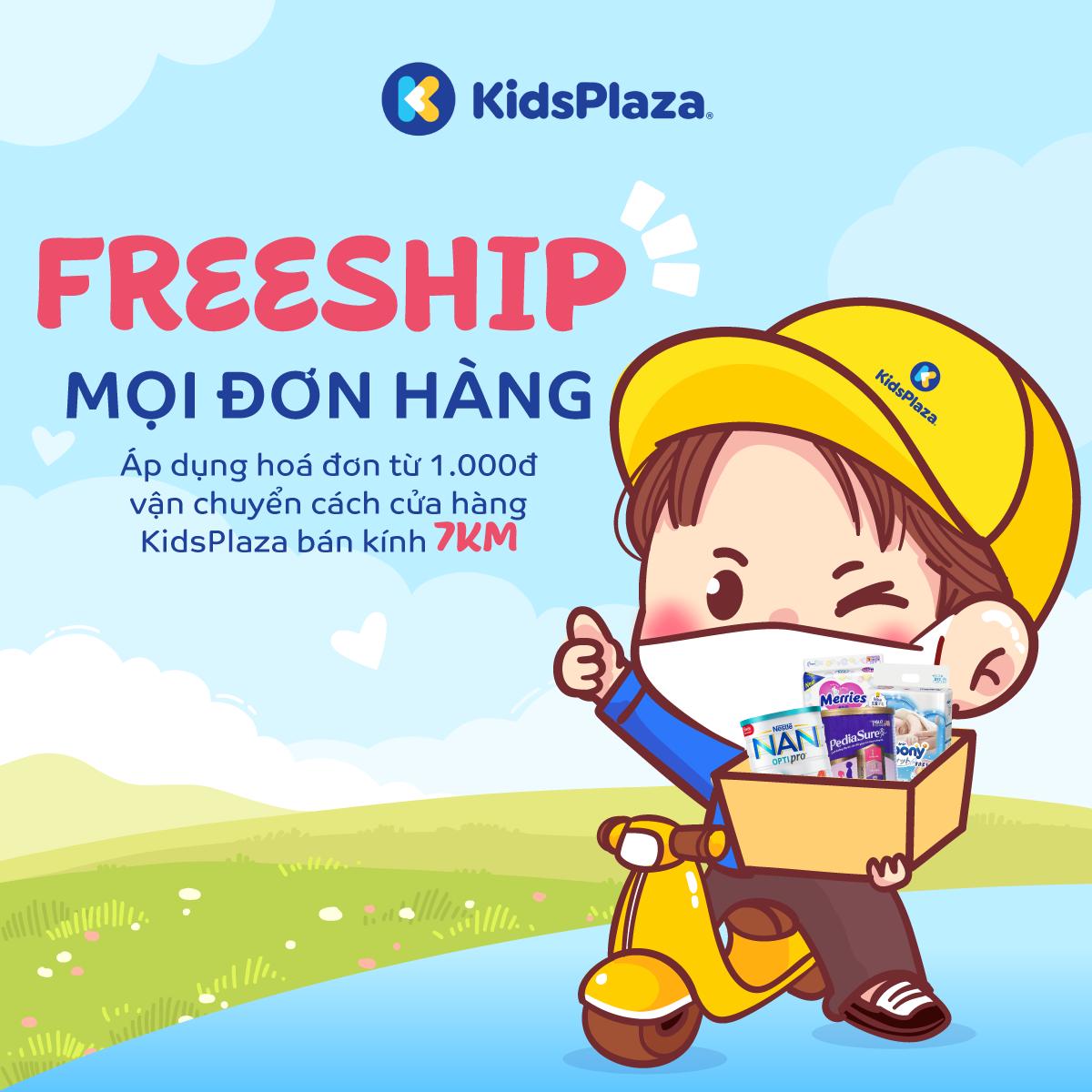 KidsPlaza “chơi lớn” giao hàng miễn phí cho đơn hàng từ 1K trong mùa dịch