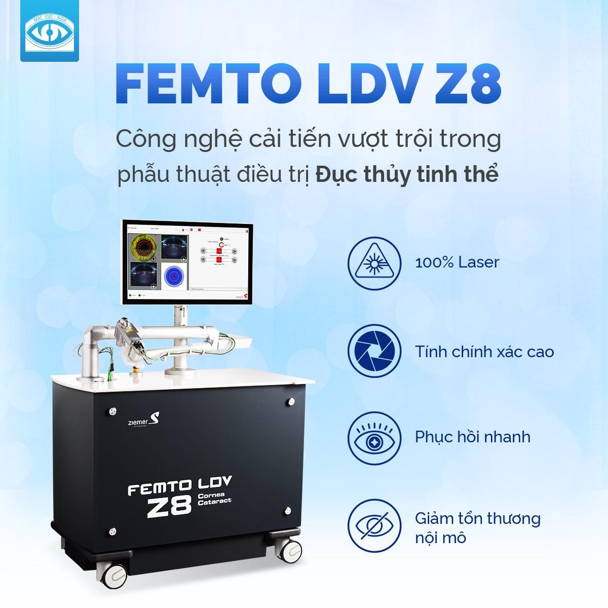Điều trị đục thủy tinh thể bằng Laser tại bệnh viện mắt Việt - Nga