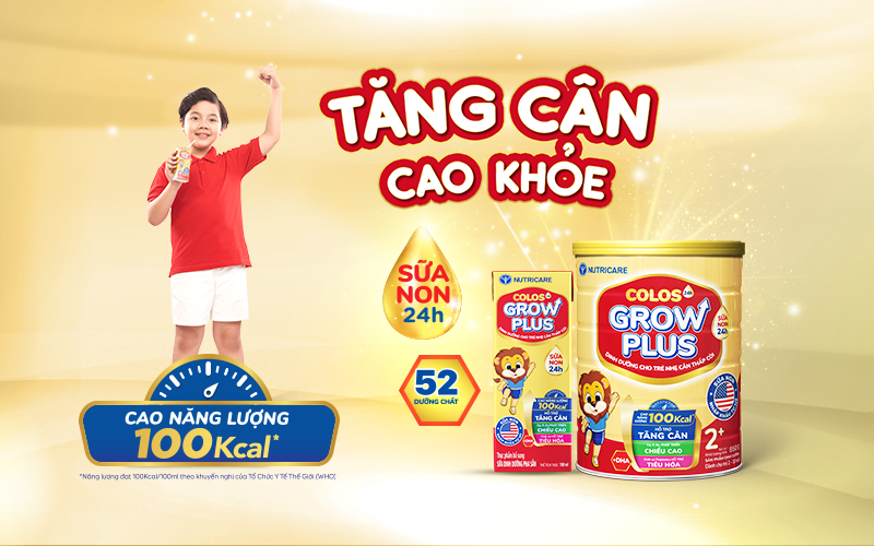 Nutricare Colos24h Grow Plus mới - hỗ trợ trẻ tăng cân, cao khỏe với ...