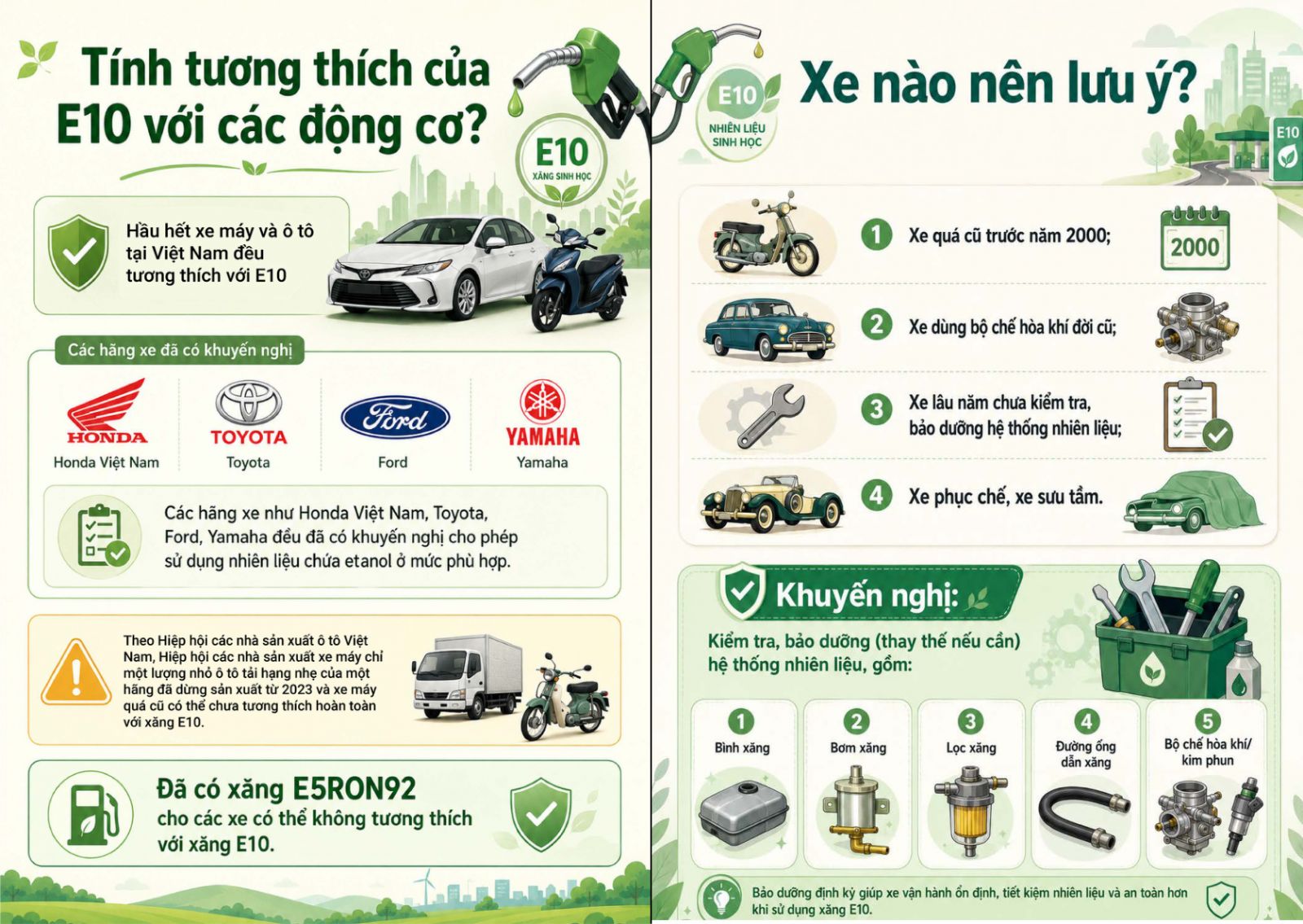 Which types of vehicles require special attention when using E10 ...