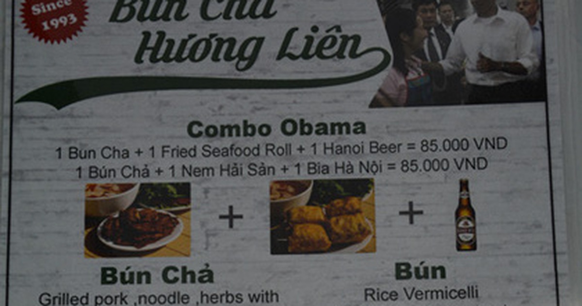 Quán bún chả Hương Liên đưa 'combo Obama' vào thực đơn