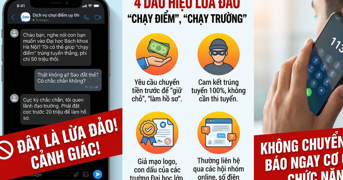 Nhận diện thủ đoạn lừa đảo 'chạy điểm', 'chạy trường' mùa tuyển sinh ...
